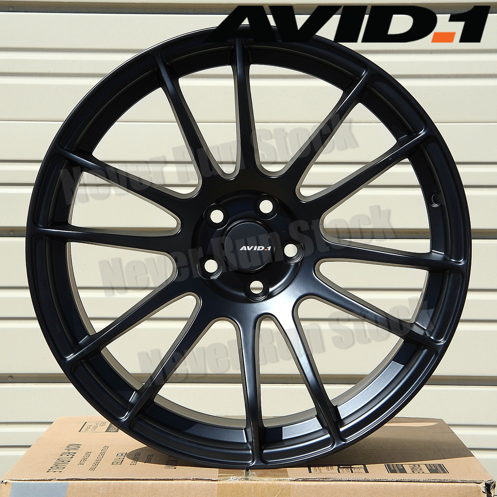 AVID.1 AV-20 18x9.5 5x114.3 +22 MATTE BLACK 12 SPOKES CONCAVE TUNER 4 ...