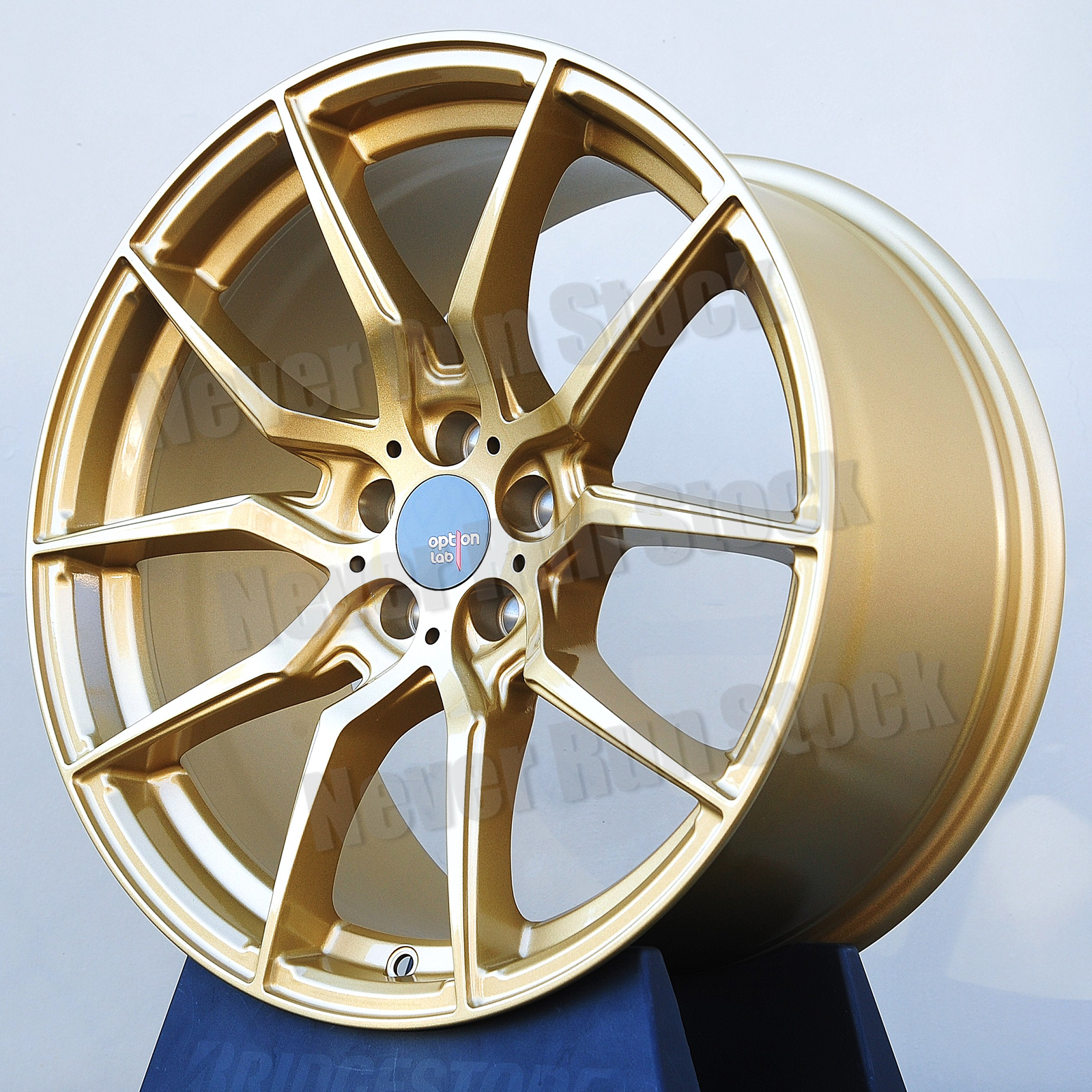 OPTION LAB R716 18x9.5 5x100 35 OFFSET MATTE GOLD 10 SPOKES TUNER ...